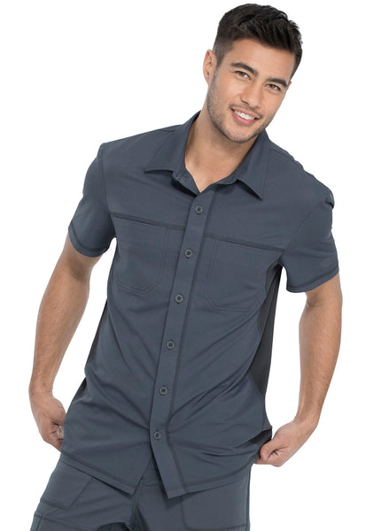 Dynamix - Men's Button Front Collar Shirt - Scrubs Uniforms