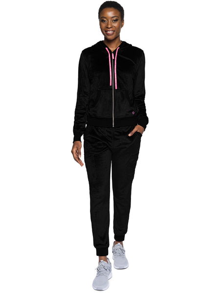 Amp - Women's Velour Zip Front Logo Hoodie – Scrubs Uniforms