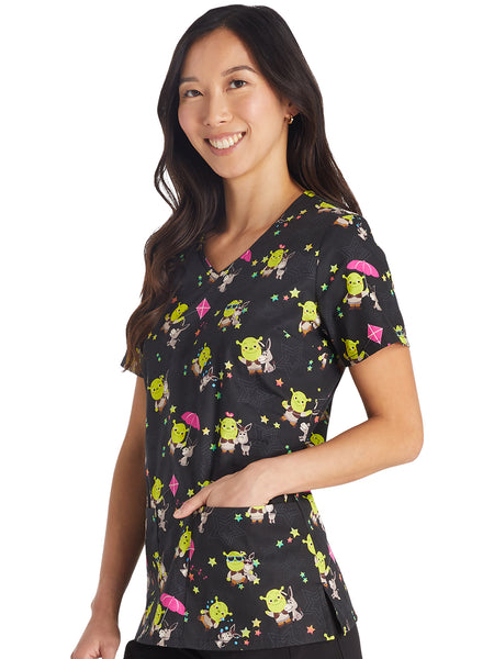 Tooniforms - Women's V-Neck Print Top - Scrubs Uniforms