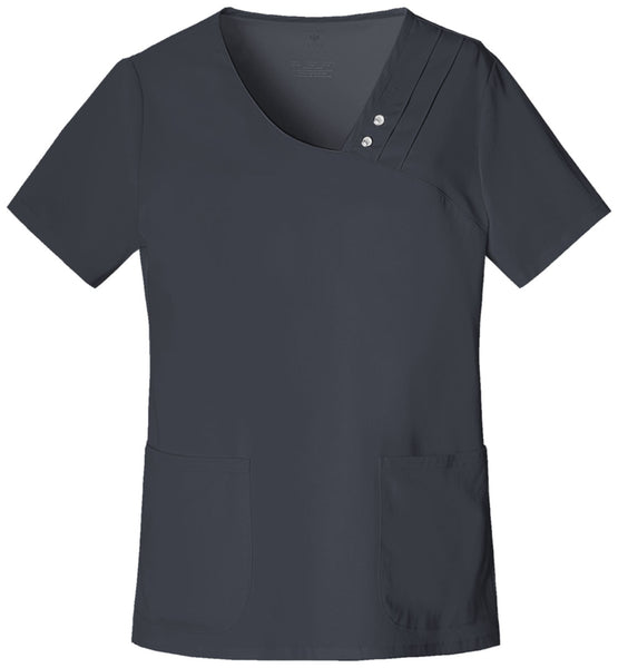 Luxe - Women's Crossover V-Neck Pin-Tuck Top - Scrubs Uniforms