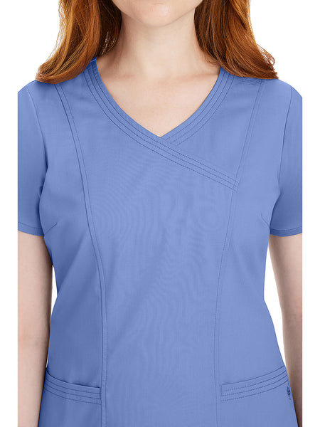 Purple label - Women's Mock Wrap Jordan Solid Top - Scrubs Uniforms
